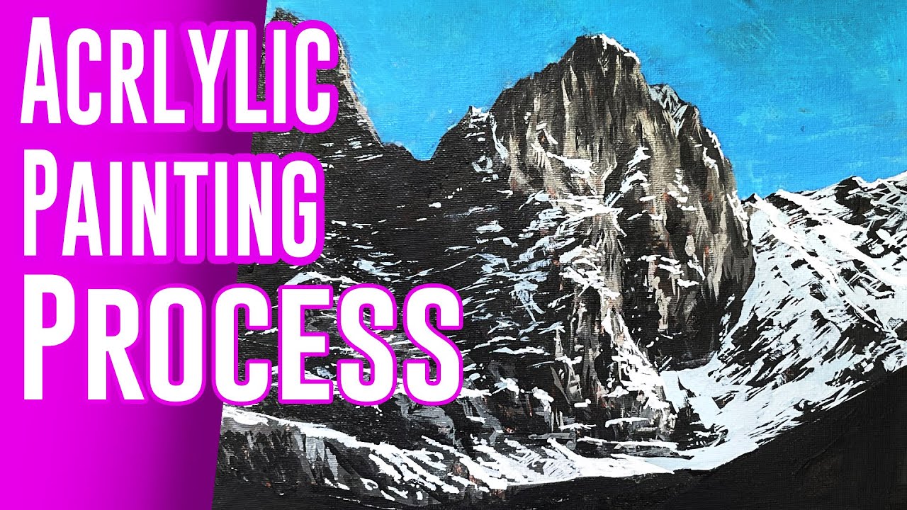 Snow Rock Mountain Acrylic Painting Process - Step by Step Process with ...