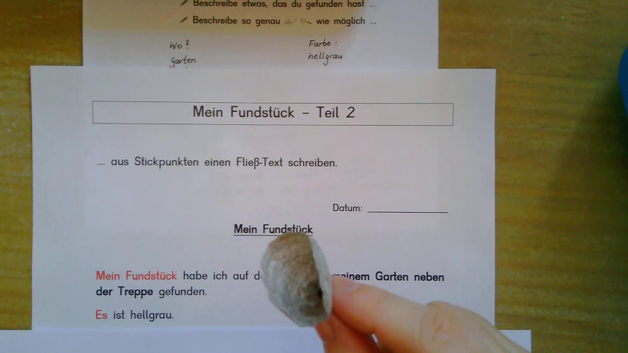 Beschreibung - Fundstück Teil 2 - vom Stichpunkt zum Satz - YouTube
