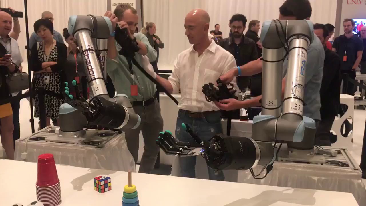 Jeff Bezos, Amazon's CEO with our Tactile Telerobot - YouTube