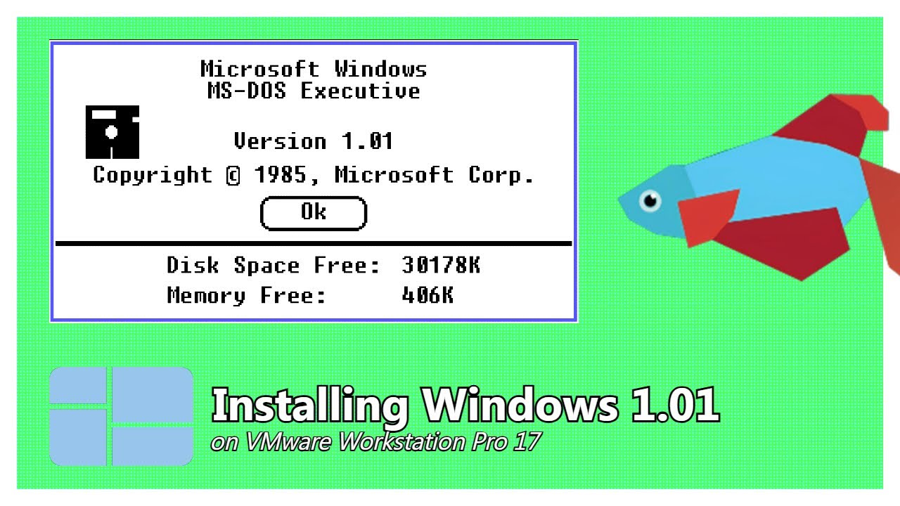 Installing Windows 1.01 on VMware Workstation Pro 17 - YouTube