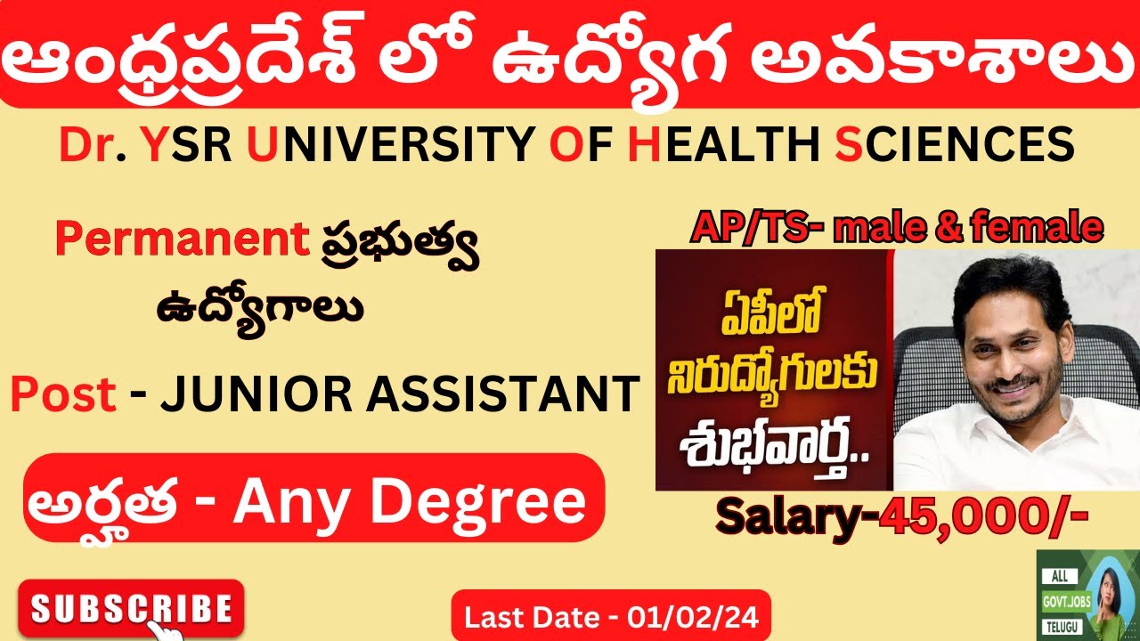 Latest govt job notification in AP | Andhra Pradesh Govt Jobs | All ...