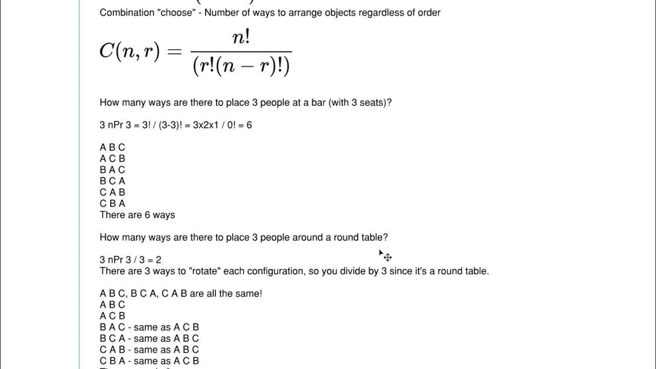 Mathematics for Games of Chance: Lesson 3 - Combinatorics - Combinations and Permutations - YouTube