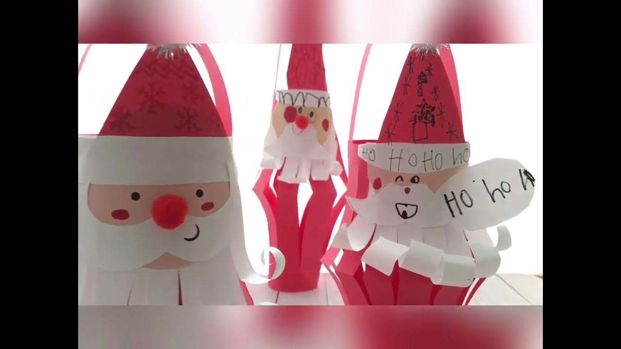 How to make a Paper Santa Decoration DIY Santa Lantern - YouTube