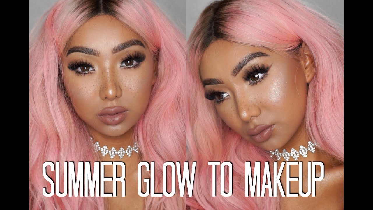 BRONZE SUMMER GLOW TO MAKEUP TUTORIAL + Faux Freckles | Dragun - YouTube