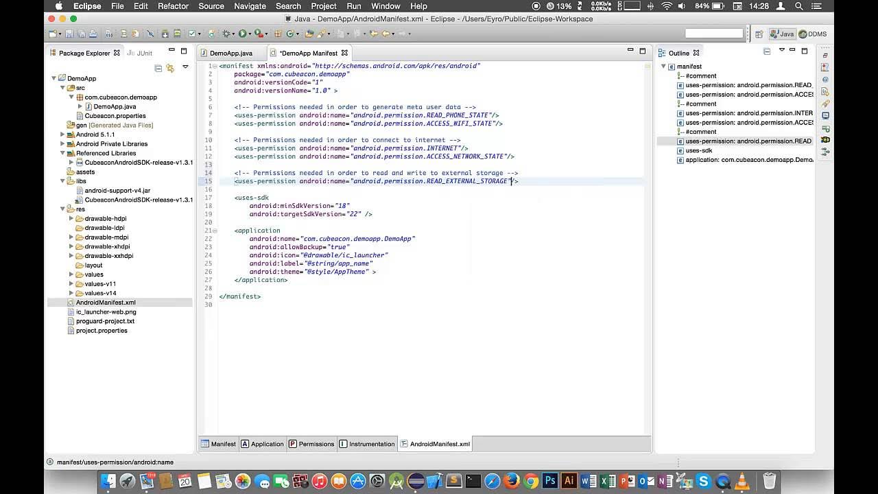 Create iBeacon Simple Project for Android with Cubeacon - YouTube