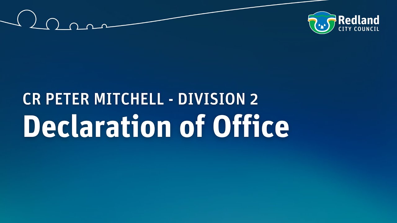 Cr Peter Mitchell - Division 2 | Declaration of Office - YouTube
