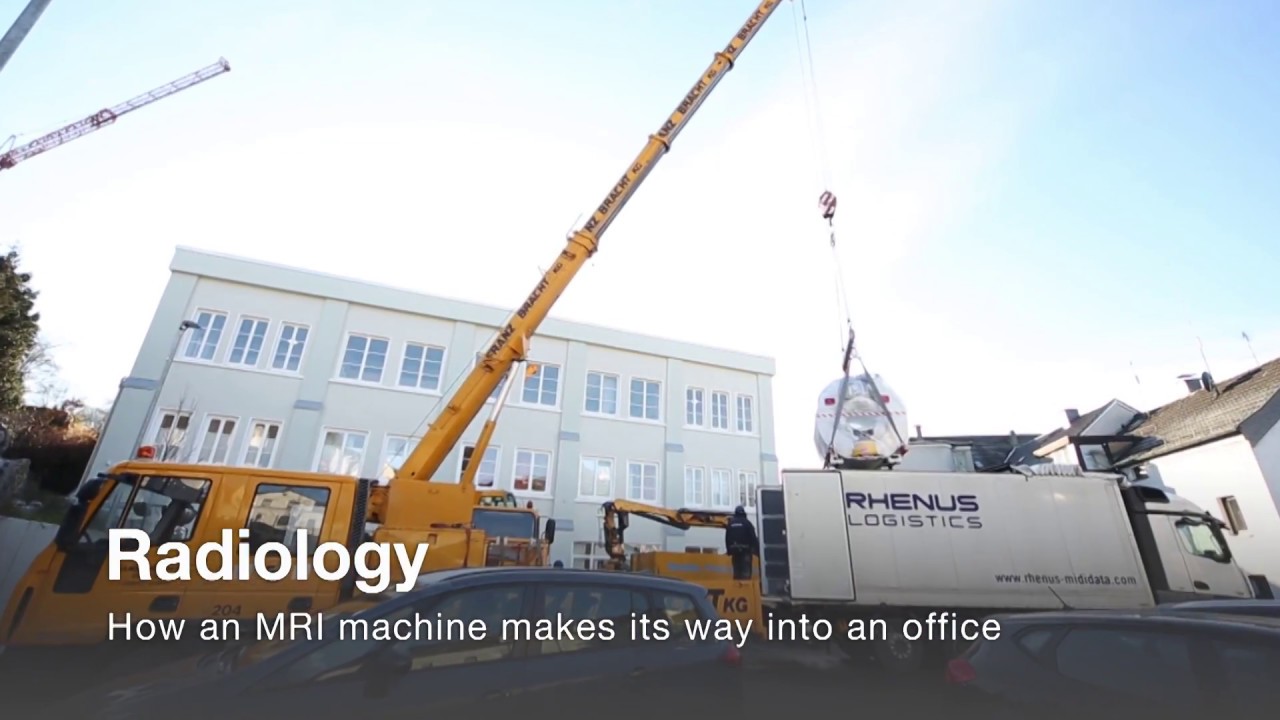 Radiology - How an MRI machine makes its way into an office - YouTube