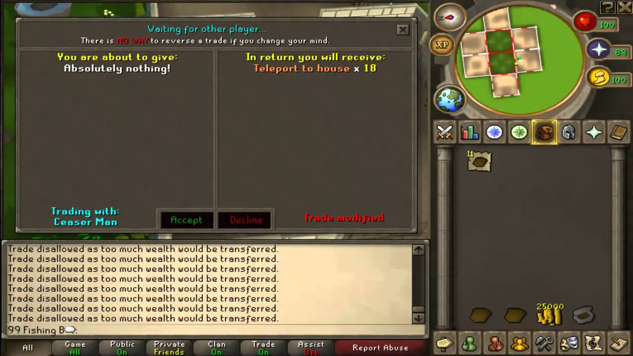 RuneScape - Trade Limit GLITCH?! "Trade disallowed as too much wealth ...