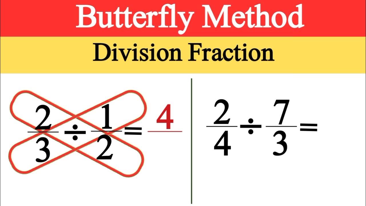 🤯💯 DIVISION FRACTION TRICK ( BUTTERFLY METHOD ) #youtube # ...
