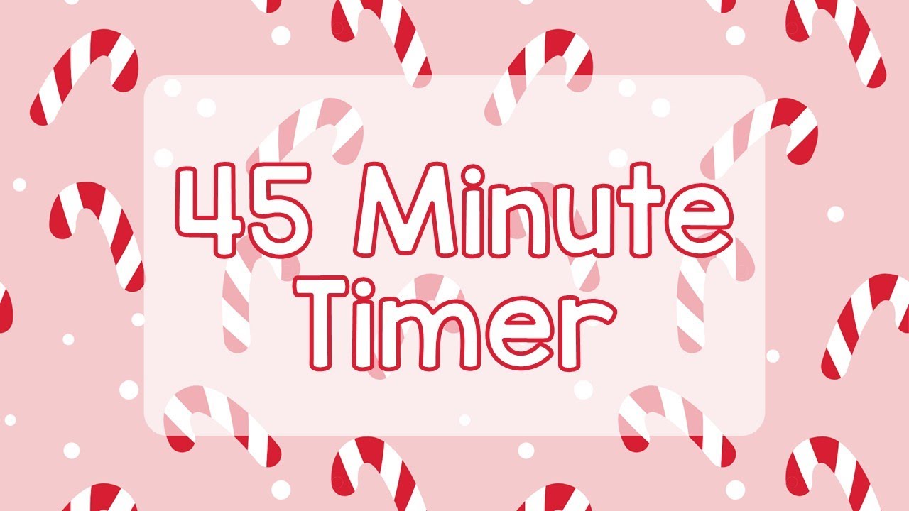 45 Minute Timer - Candy Canes with Pink Background - Calm Ending Chime ...