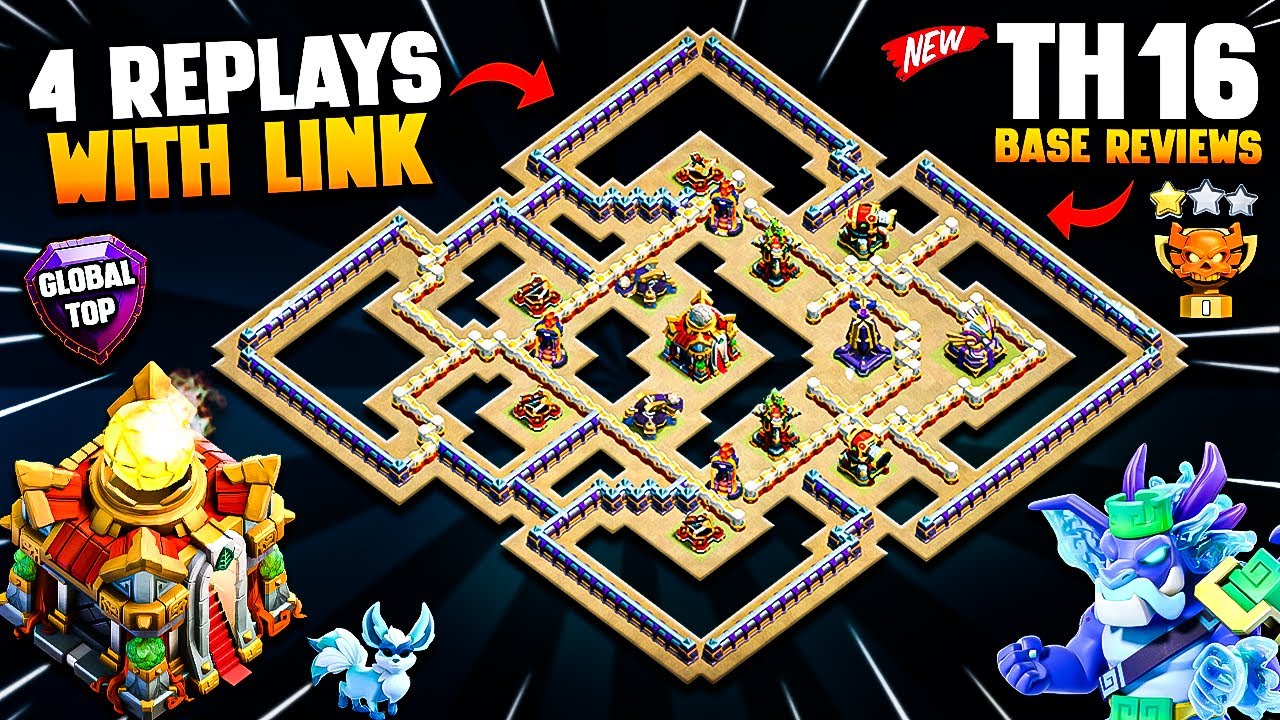 Unbeatable TH16 Base Link With 4 Replays ONLY 1 STAR Town Hall 16 ...