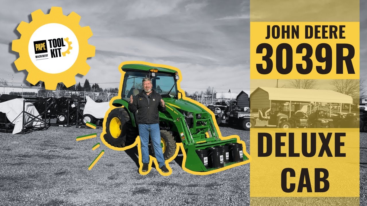 John Deere 3039R Compact Utility Tractor Deluxe Cab Walkaround & Review ...