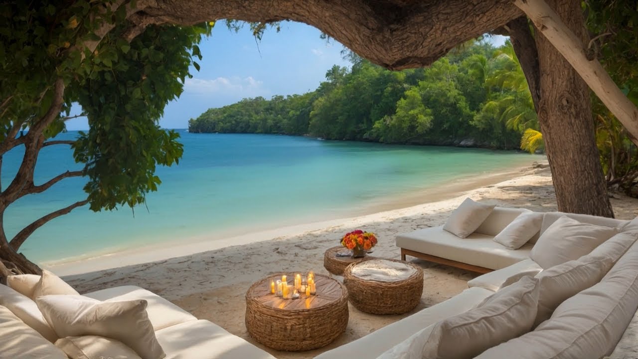 Tropical Beach Ambience Gentle Ocean Waves & Relaxing Island Vibes for ...