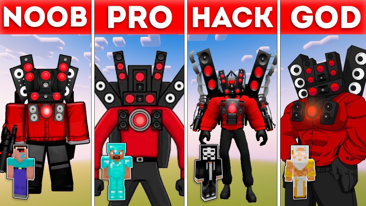 Skibidi Toilet ALL Characters Pixel Art : Noob vs Pro vs HACKER vs GOD ...