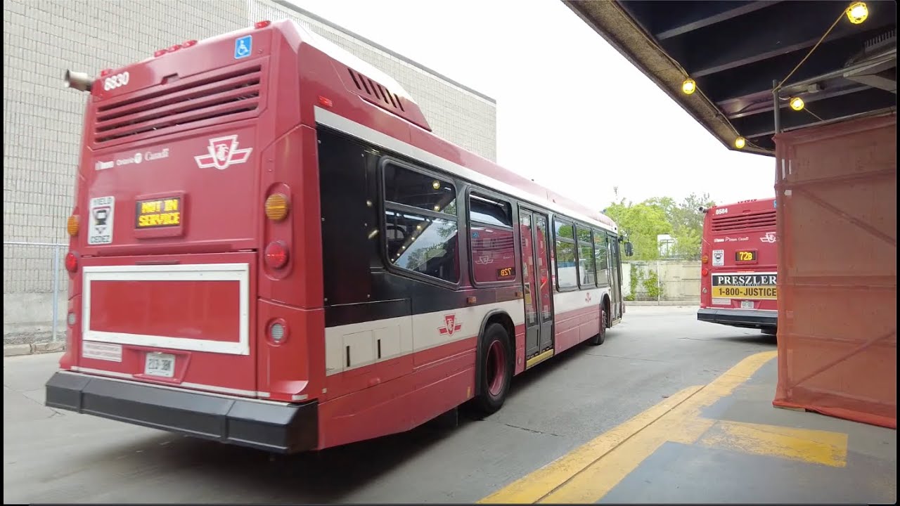 TTC 25A Don Mills Bus Ride #8830 from Don Mills Stn to Pape Stn (May ...