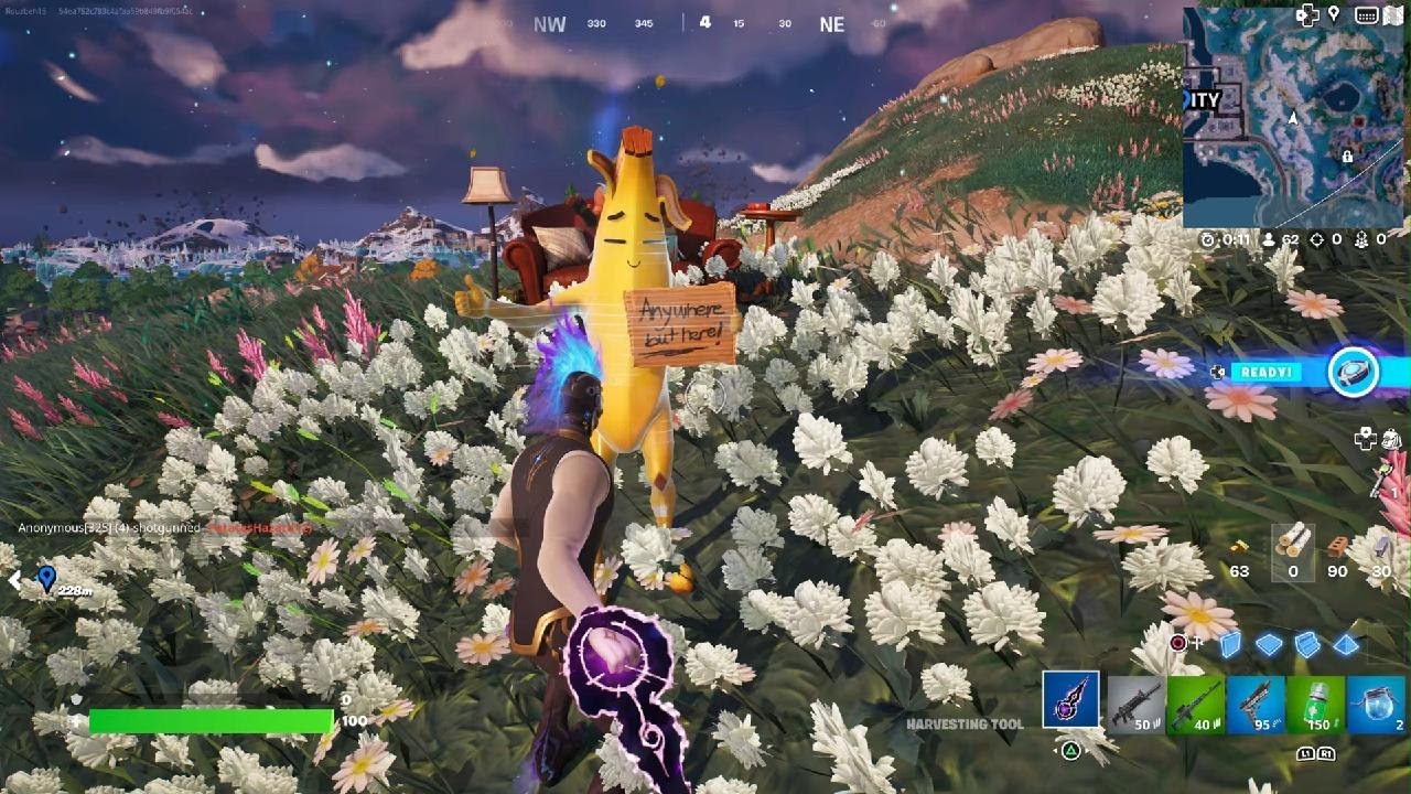 I found peely doing this emote - YouTube
