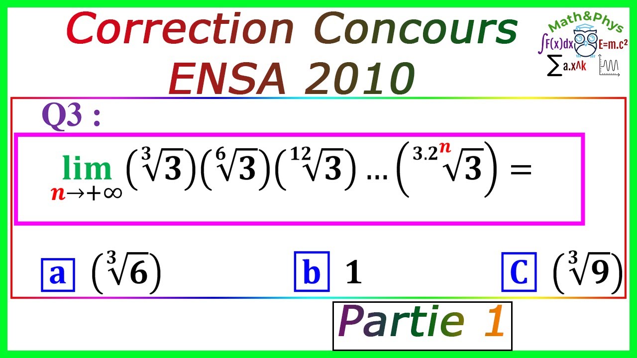 Concours ENSA - Correction Concours ENSA - Concours ENSA 2010 - 1/4 ...
