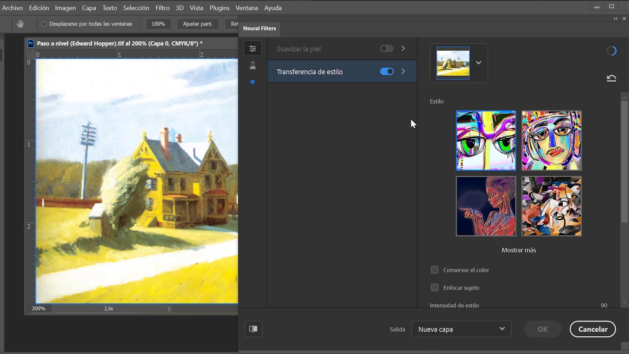 Adobe Photoshop CC2021: Neural Filters 3. Transferencia de estilo ...