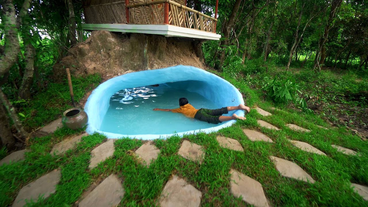 Build The Most Beautiful House on Underground Swimming Pool - YouTube