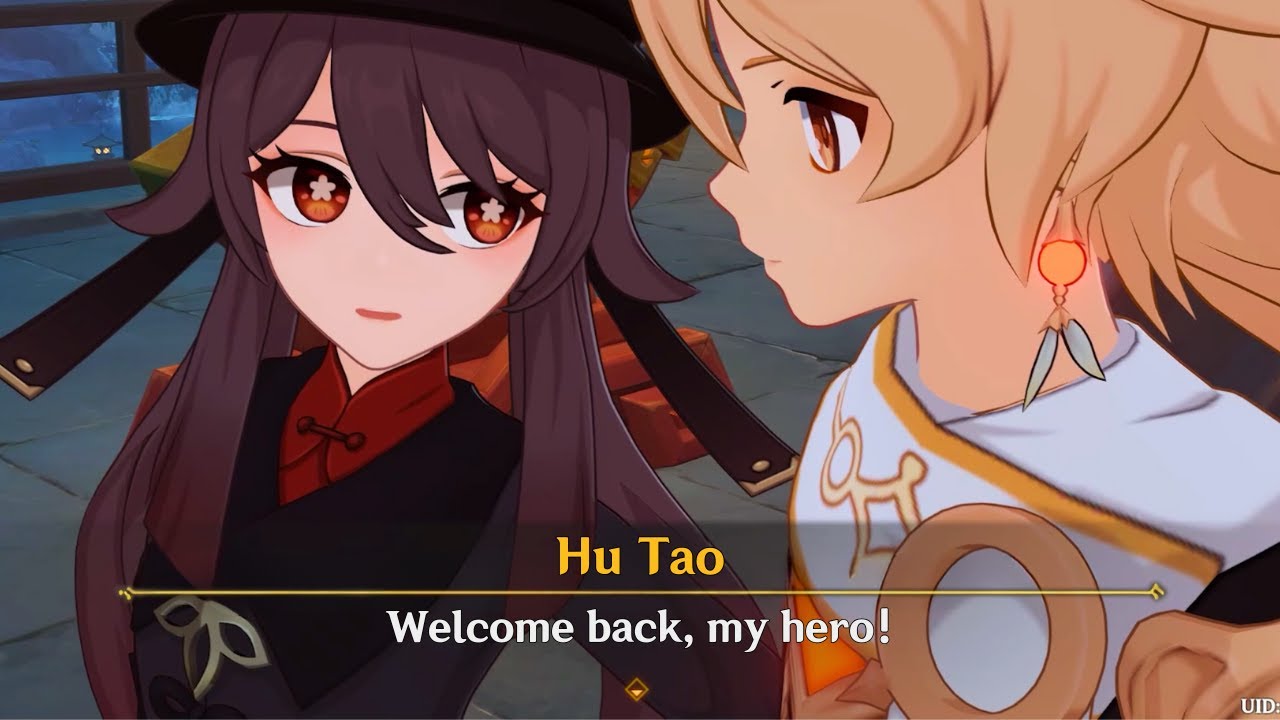 Hu Tao surprises Aether with a 𝐰𝐚𝐫𝐦 thank you.. | Lantern Rite 5.3 ...