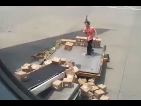 Careless Baggage Handler Caught on Camera at Chinese Airport | VLOG ...