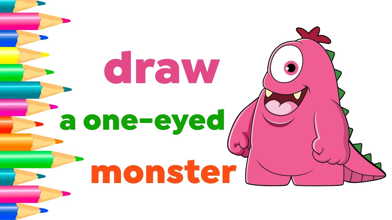How to draw a one-eyed monster in stages - YouTube