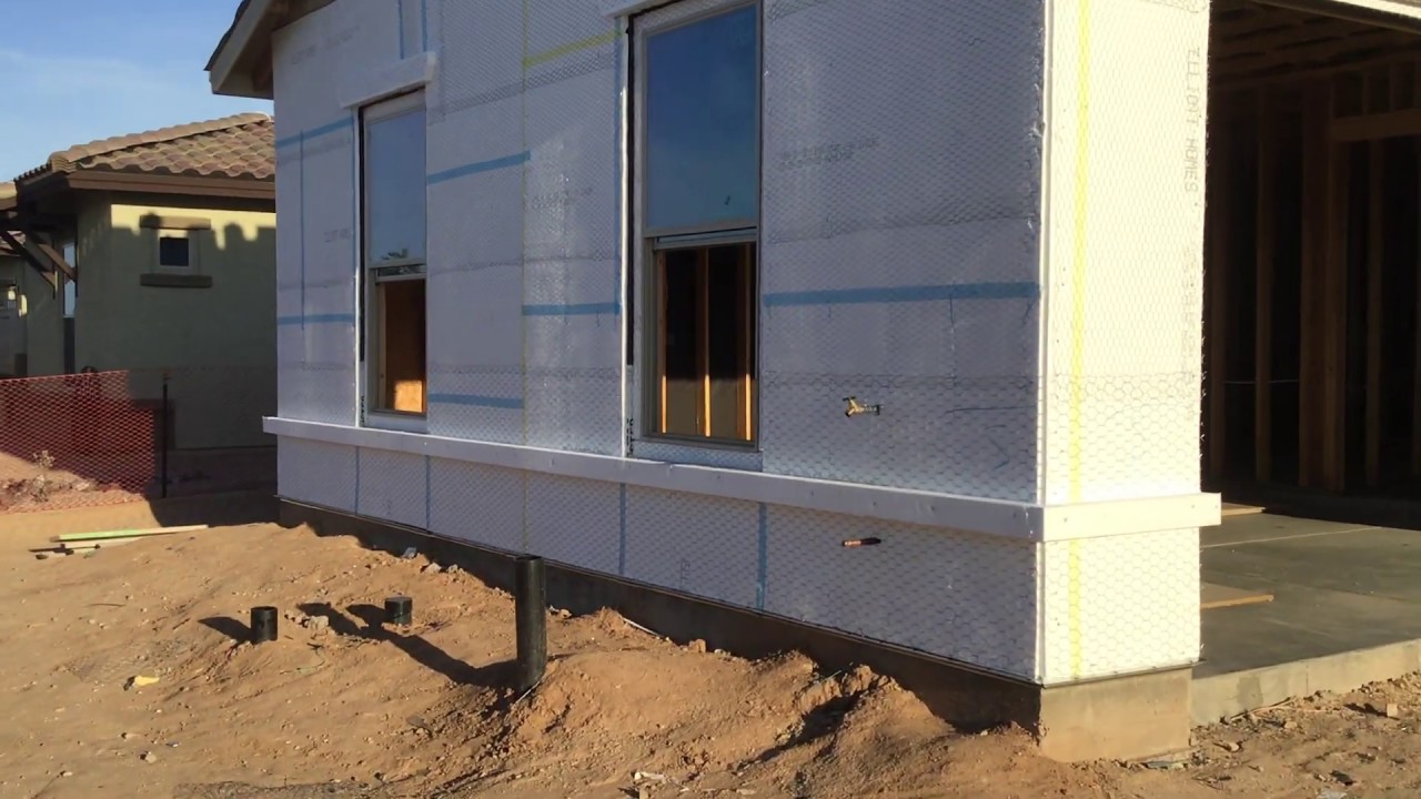 Stucco and home Insulation for new home construction, New Home ...
