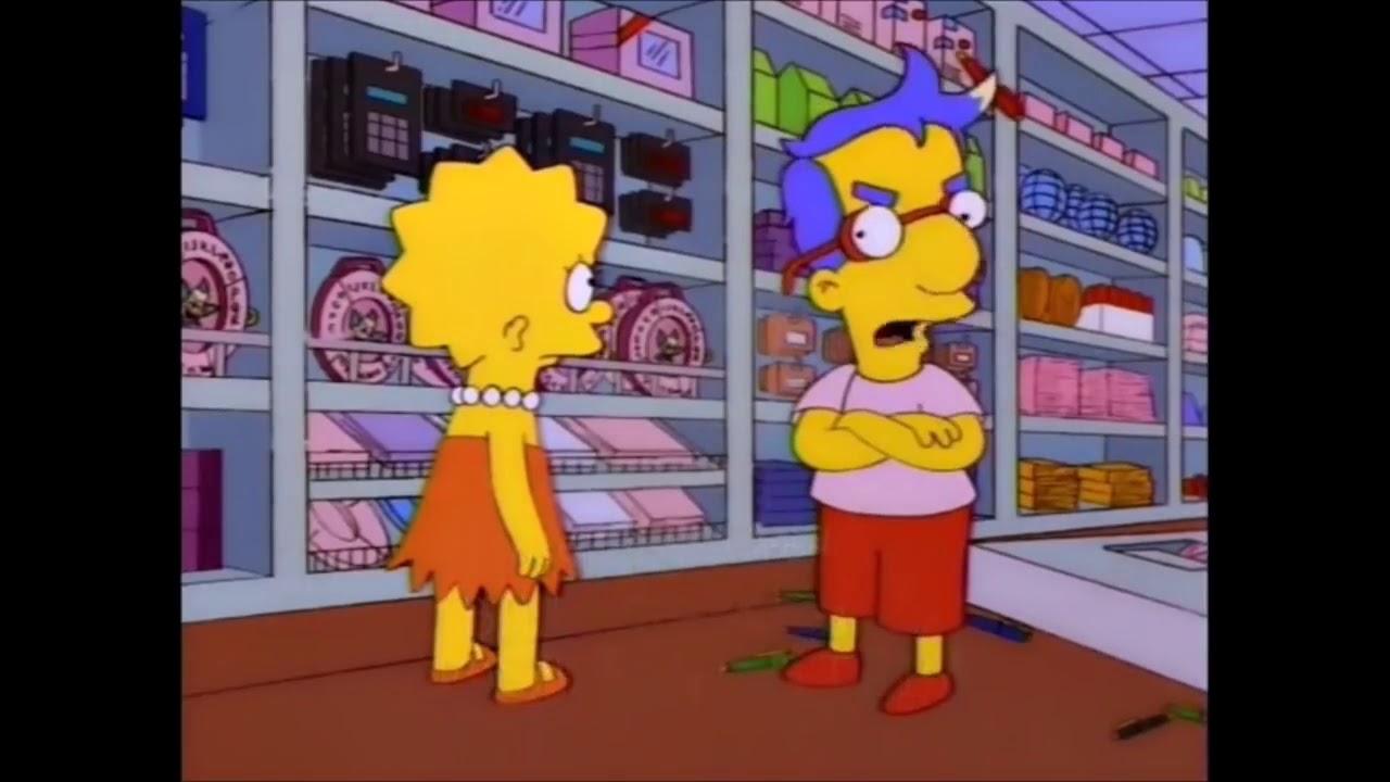 Milhouse Tries To Flirt With Lisa The Simpsons - YouTube