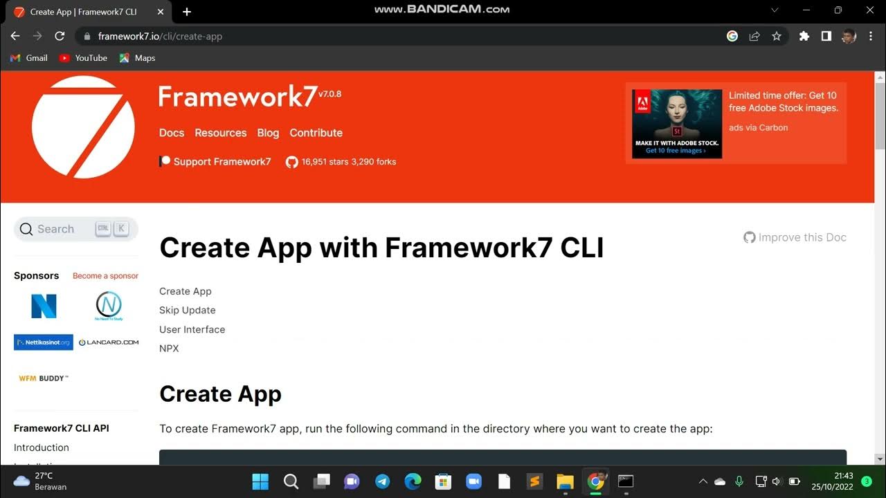 cara menginstall framework7 - YouTube