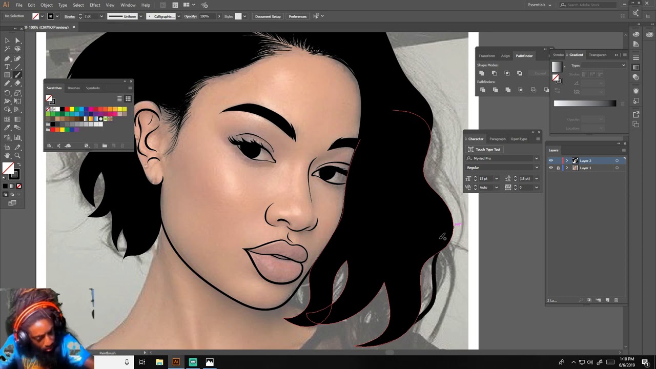 HOW+TO+MAKE+HAIR+TUTORIAL+++ADOBE+ILLUSTRATOR+ - YouTube