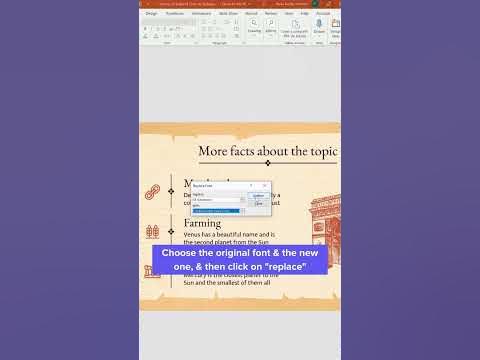 Replace the fonts in all the PowerPoint slides #shorts - YouTube
