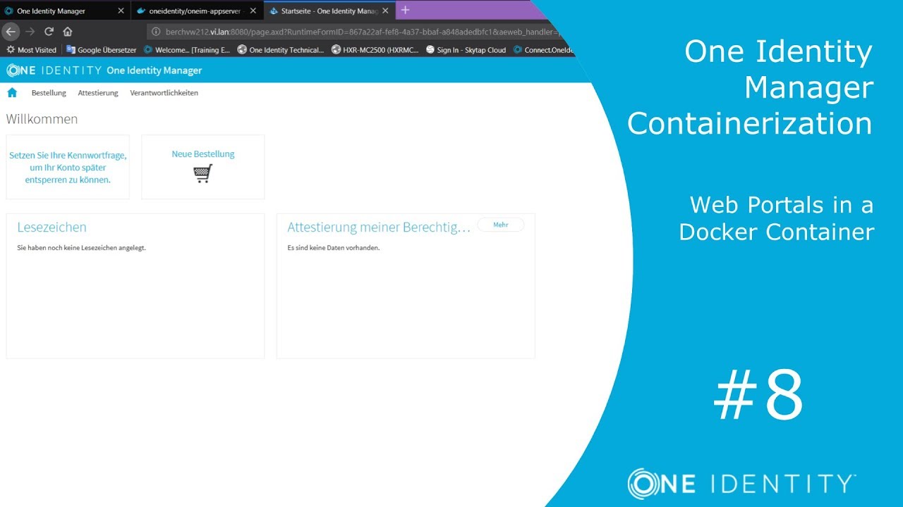 One Identity Manager | Containerization #8 | Web Portals in a Docker ...