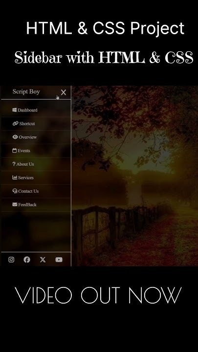 Sidebar With HTML & CSS| #css #html #animation #coding #viral #subscribe #vd #text - YouTube