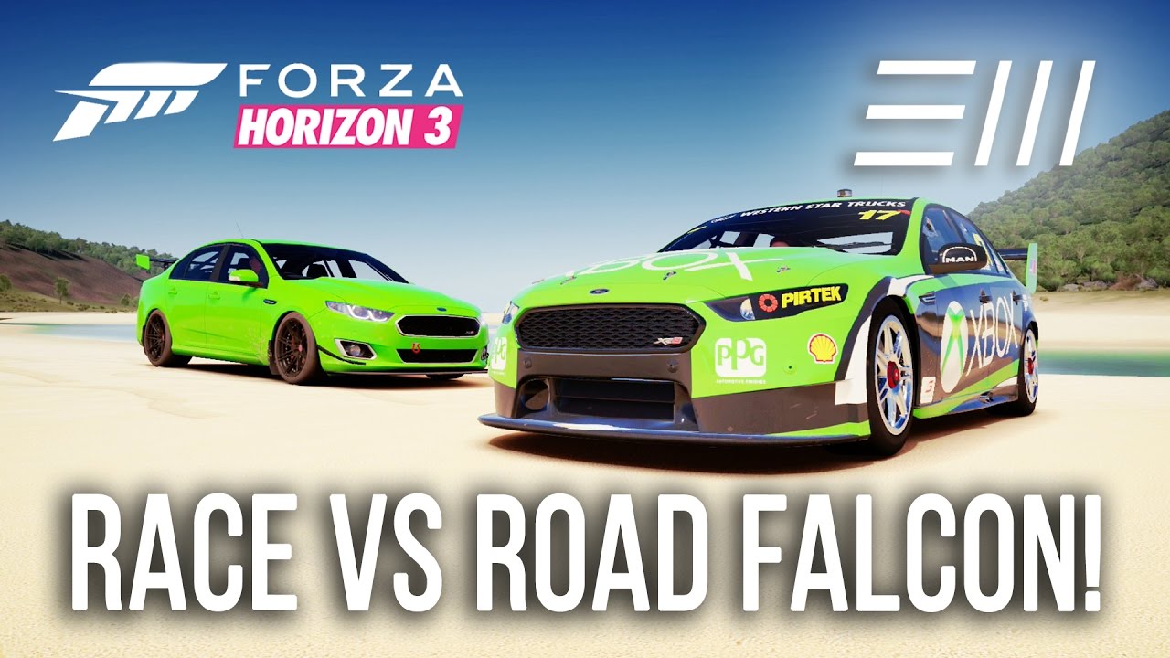 Forza Horizon 3 - Ford FALCON XR8 - RACE vs ROAD CHALLENGE!!! (w ...