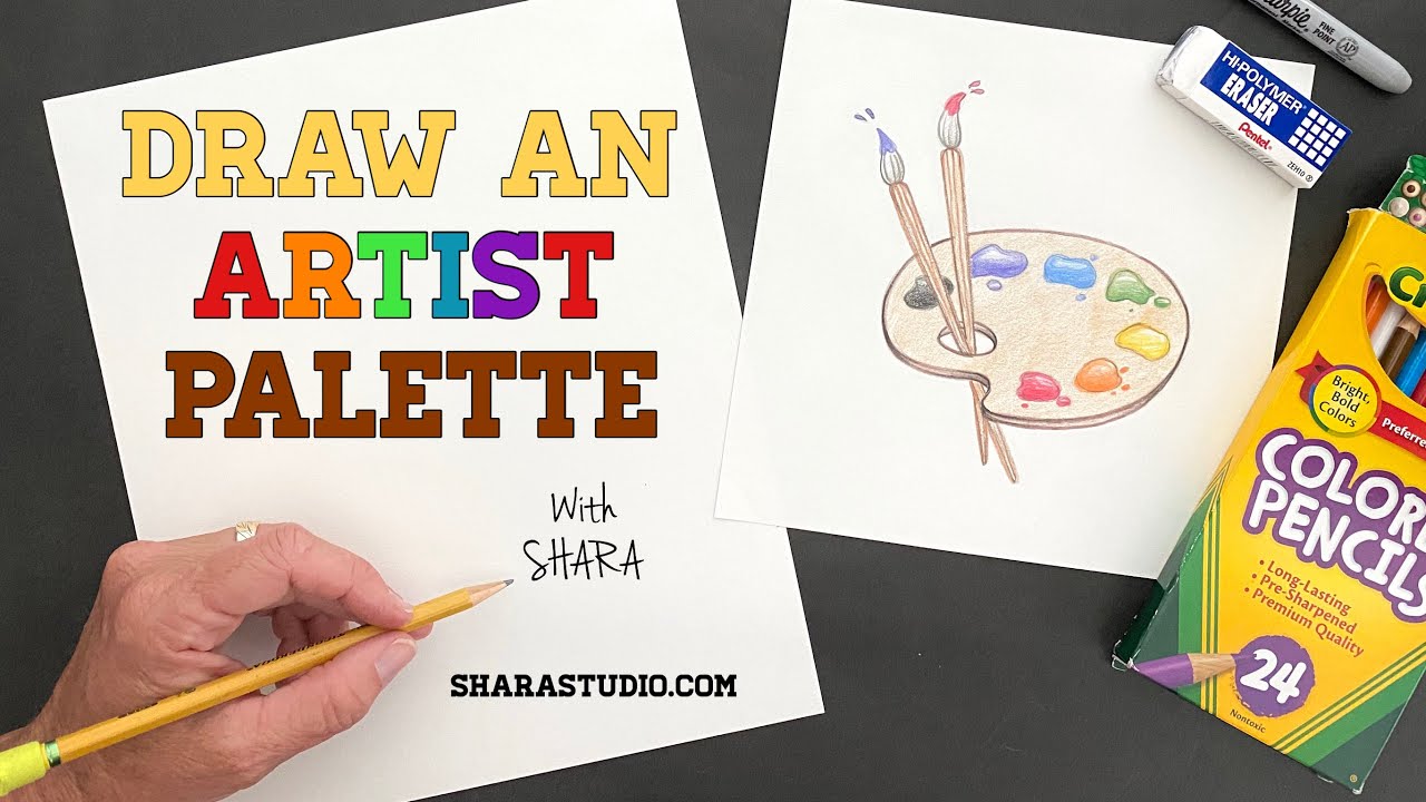 Draw an ARTIST PALETTE - YouTube
