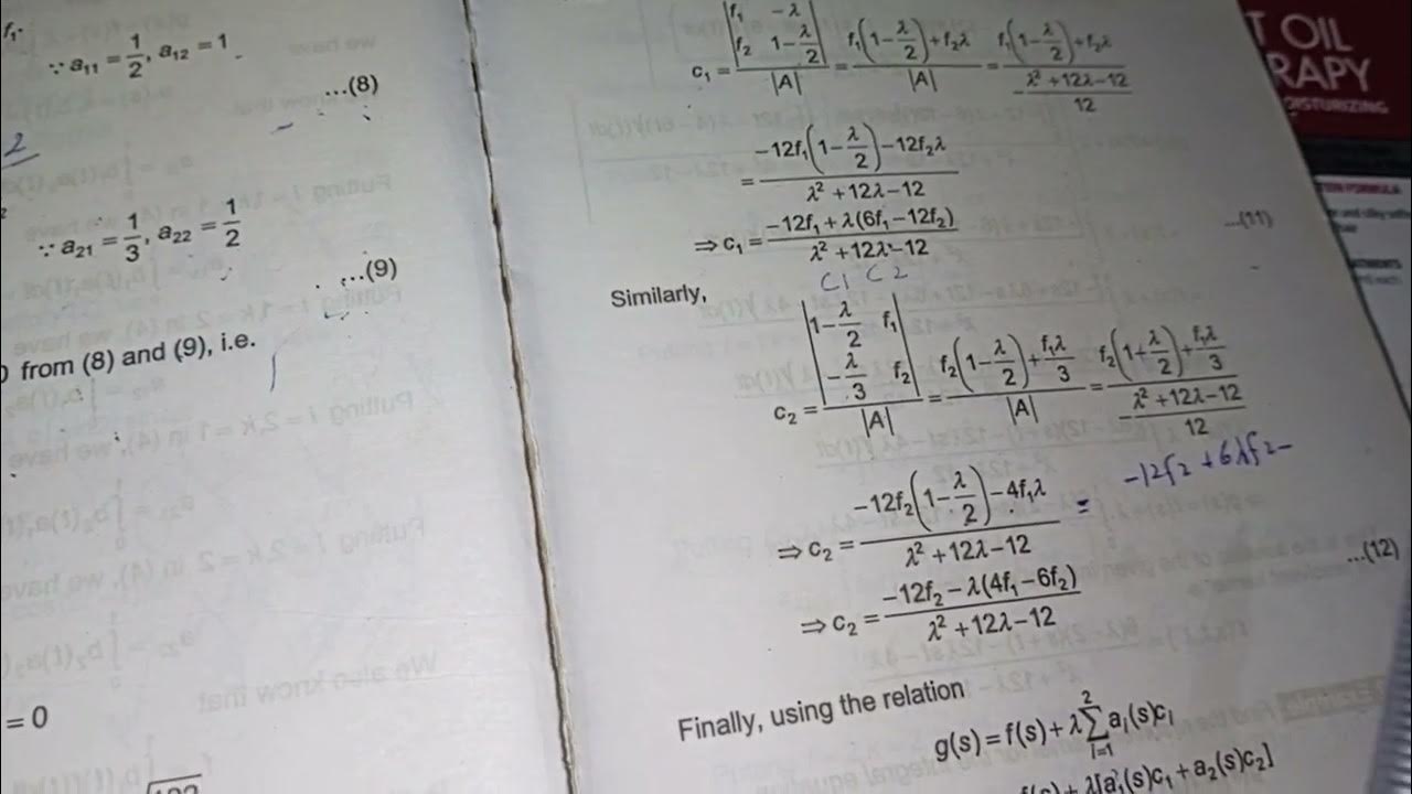 lecture no 12 part 2 integral equation topic:solve integral equation by using resolvent kernel ...