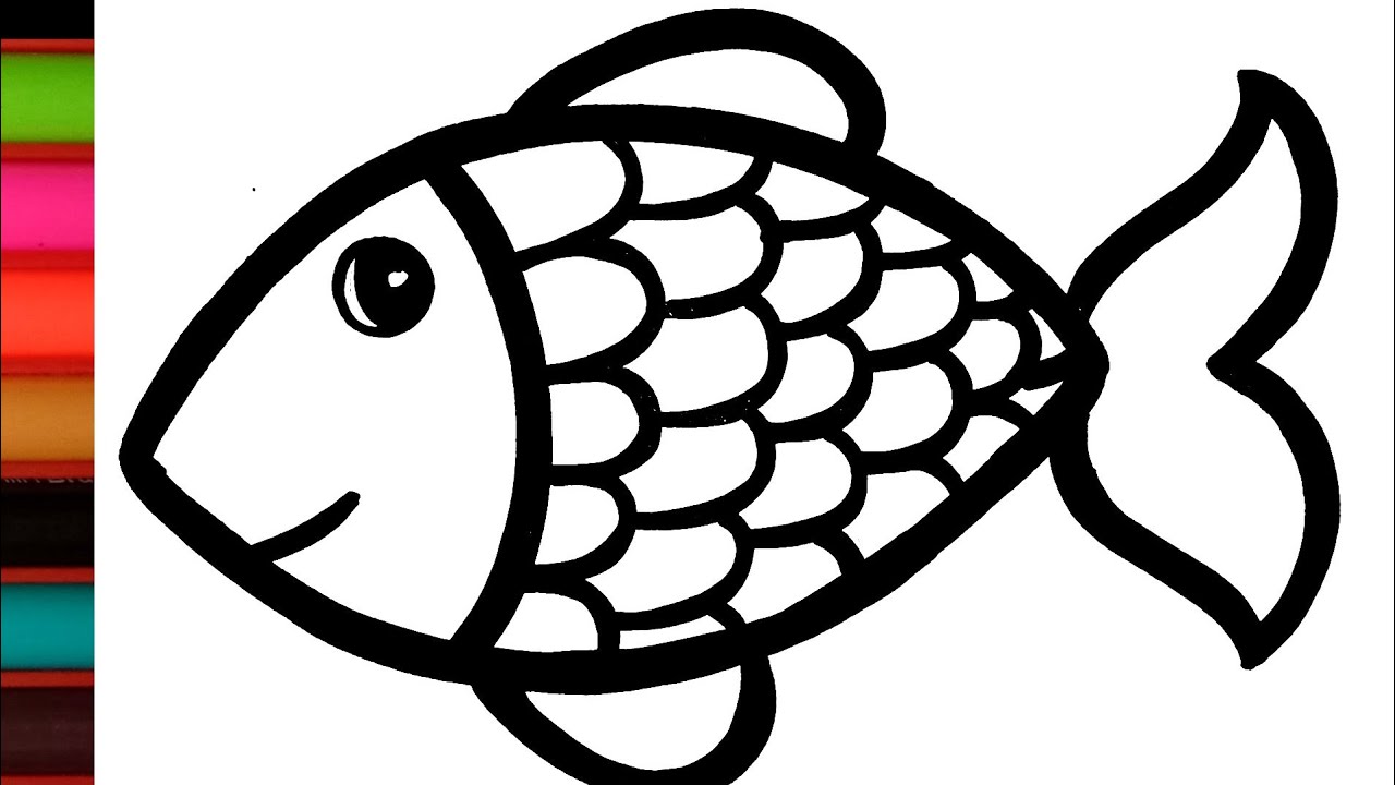Fish Drawing, Coloring and Painting for Kid's & Toddlers | Let's Draw ...