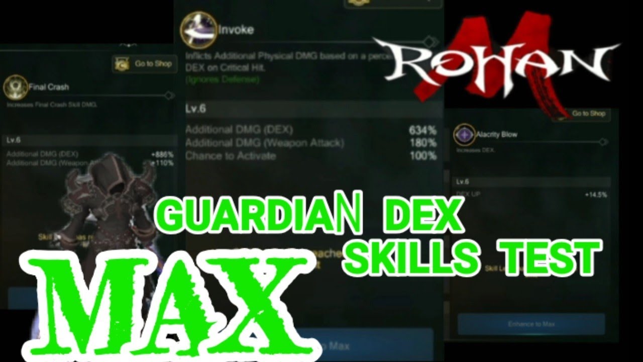 ROHAN M GUARDIAN DEX MAX SKILLS - YouTube