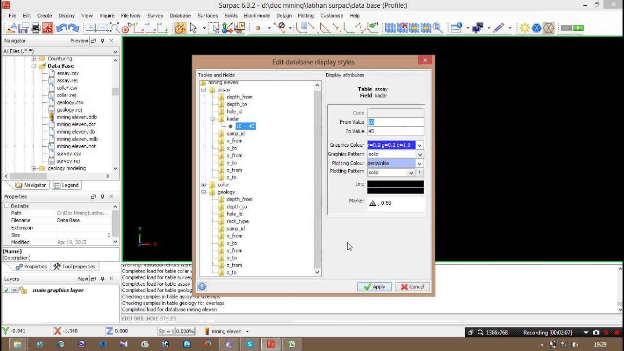 2 Database Surpac - YouTube