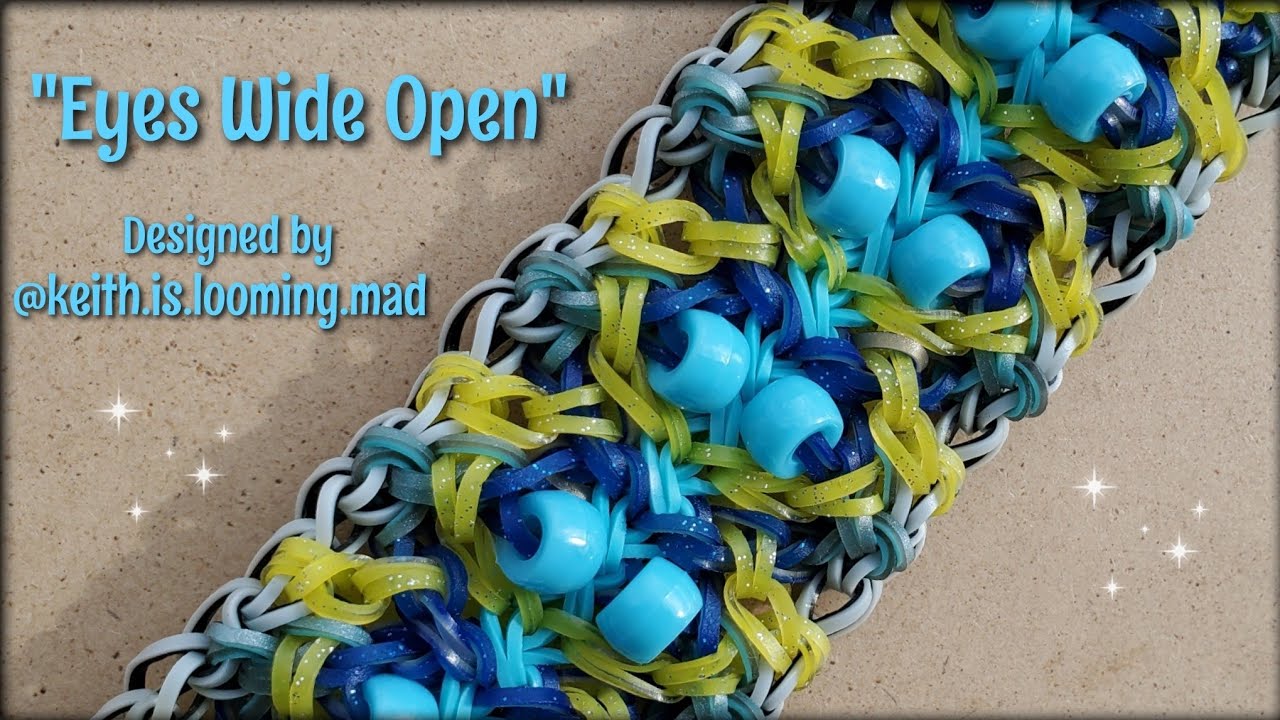 "Eyes Wide Open" Advanced Rainbow Loom Bracelet Tutorial (8 bars wide ...