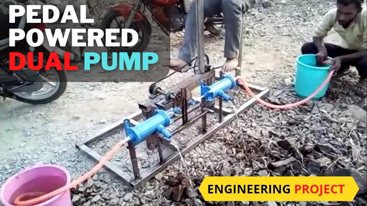 PEDAL OPERATED DUAL RECIPROCATING PUMP | DUAL PUMP USING SCOTCH YOKE ...