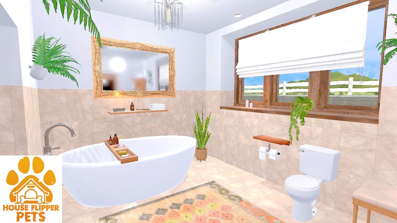 House Flipper Pets DLC Pt 86 - Flipping "Behind the Rails" - Bathroom ...
