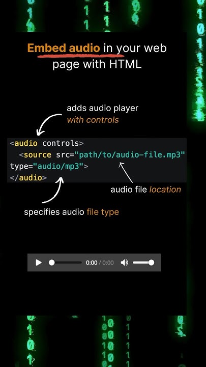 Embed Audio In Your Webpage With Html Shorts Html Coding Html5 Frontend Fullstackdev Code