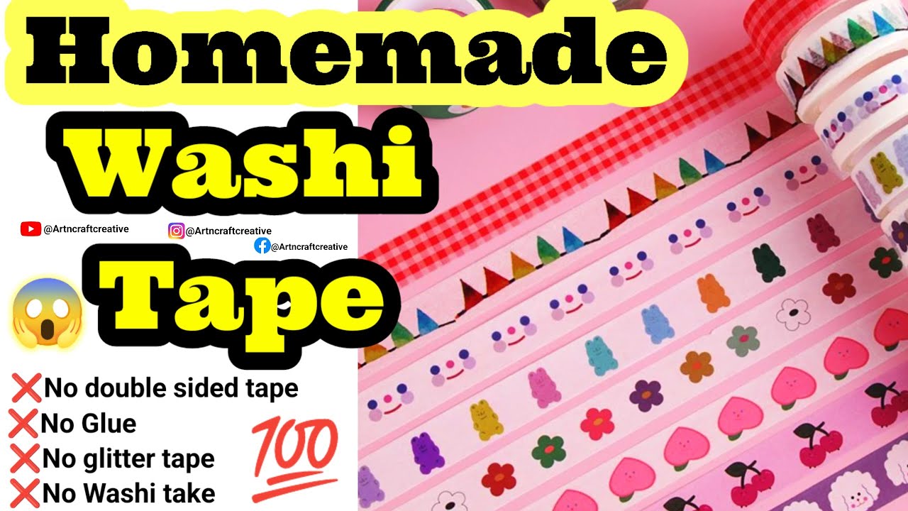 DlY Washi Tape | How to make washi tape at home No Glue No double sided ...