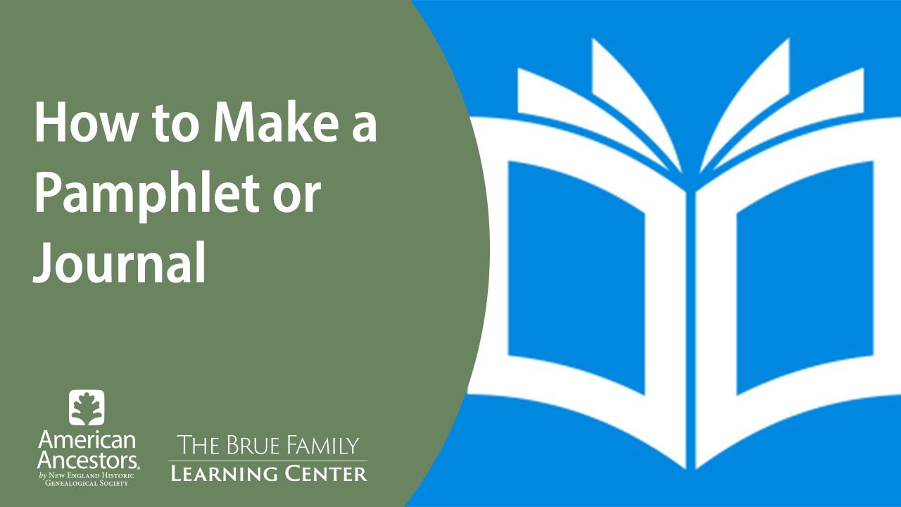 How to Make a Pamphlet or Journal - YouTube
