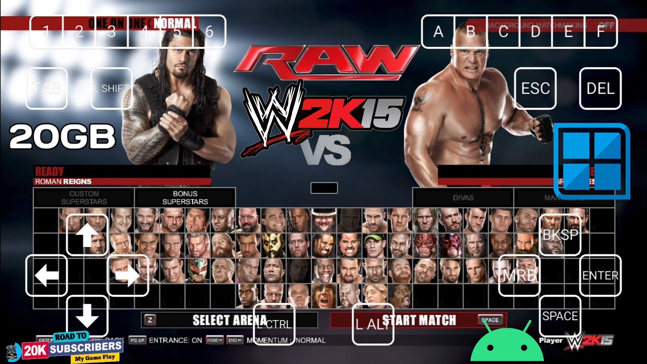 WWE 2K15 PC Game For Winlator PC Emulator On Android | Roman Reigns Vs ...