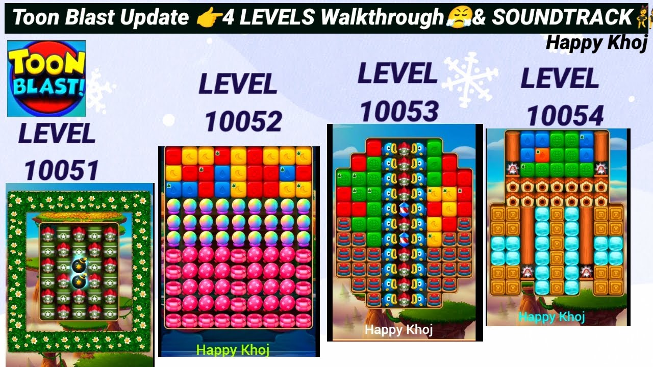 Toon Blast: Levels 10051 to 10054 |👉4 Levels Tips| Toon blast Update🐊 ...