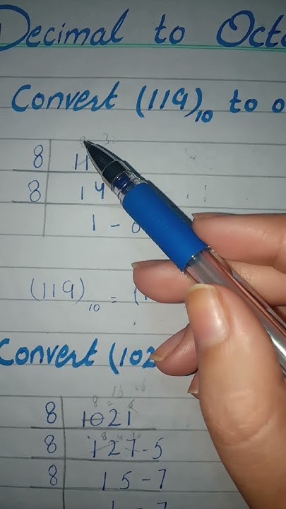 Decimal to Octal Conversion #decimaltooctal #octal #decimal #conversion #shorts #youtubeshorts ...