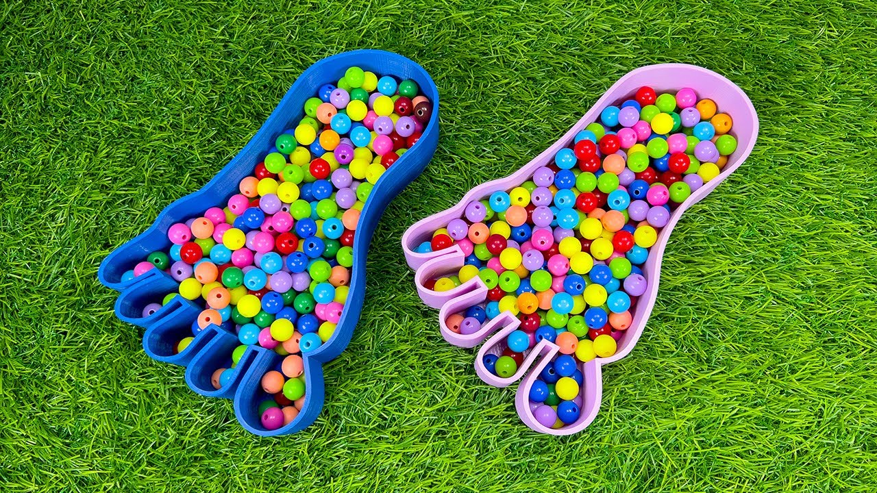 Relaxing ASMR: 🌸 Colorful Candy and Makeup Blending in a Luxurious Foot ...