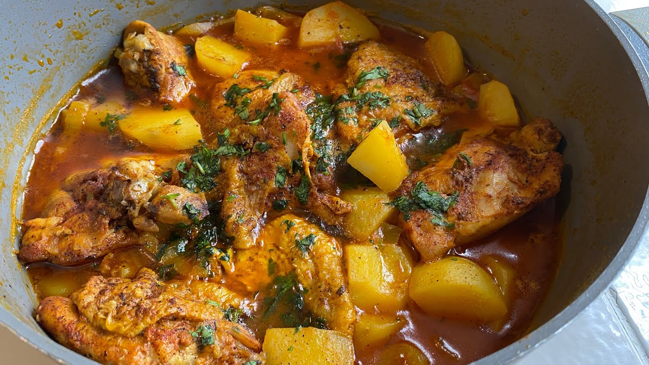 Como Preparar Un Delicioso Pollo Con Papas - YouTube